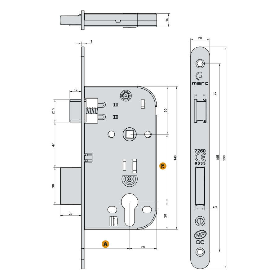 MARC | ASSA ABLOY : 7250 NF.QC